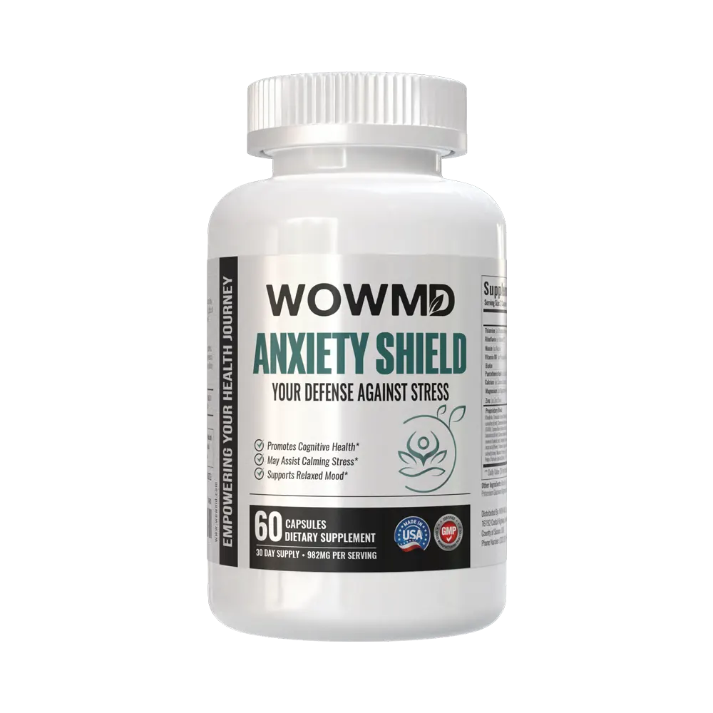 Shop Anxiety Shield Supplement Online | 60 Capsules | WOWMD