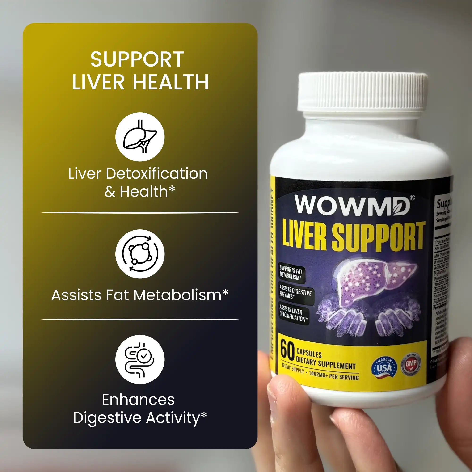 Shop WOWMD Liver Support Online | 60 Capsules | WOWMD