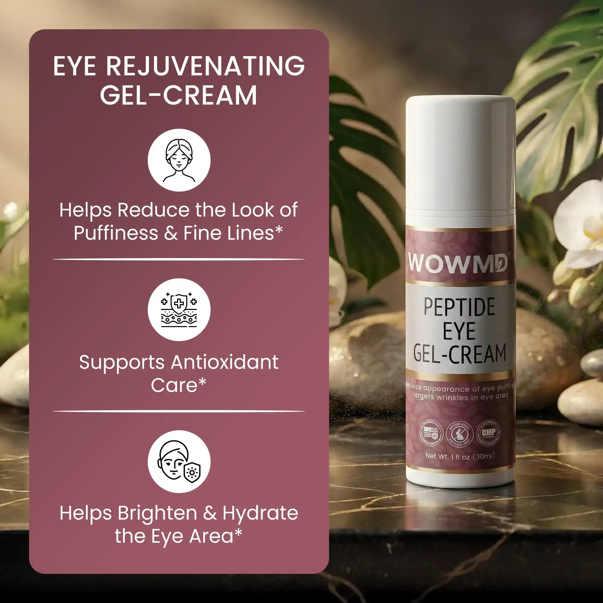 Buy WOWMD Peptide Eye Gel-Cream for Dark Circles | WOWMD