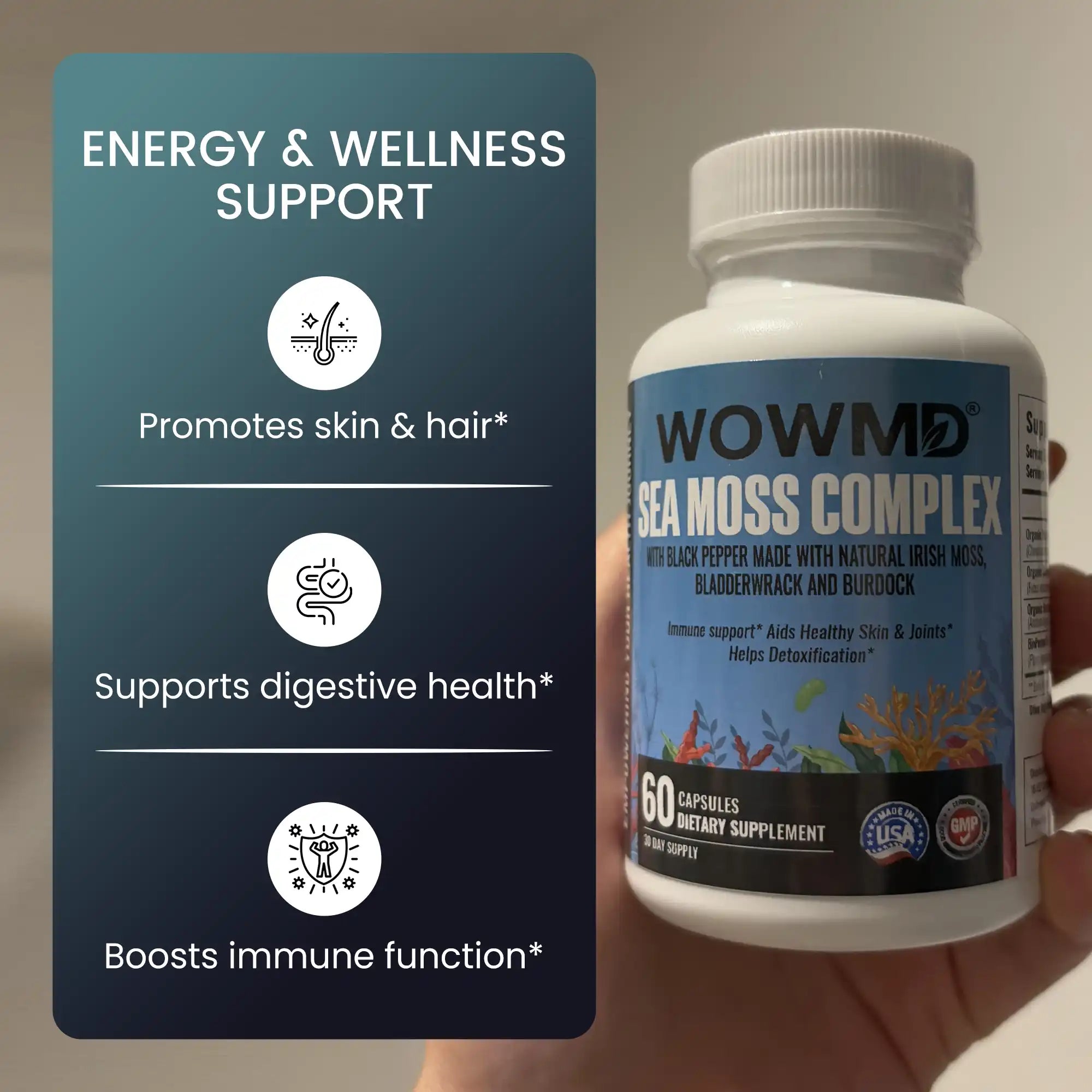 Shop Sea Moss Complex Online | 60 Capsules | WOWMD
