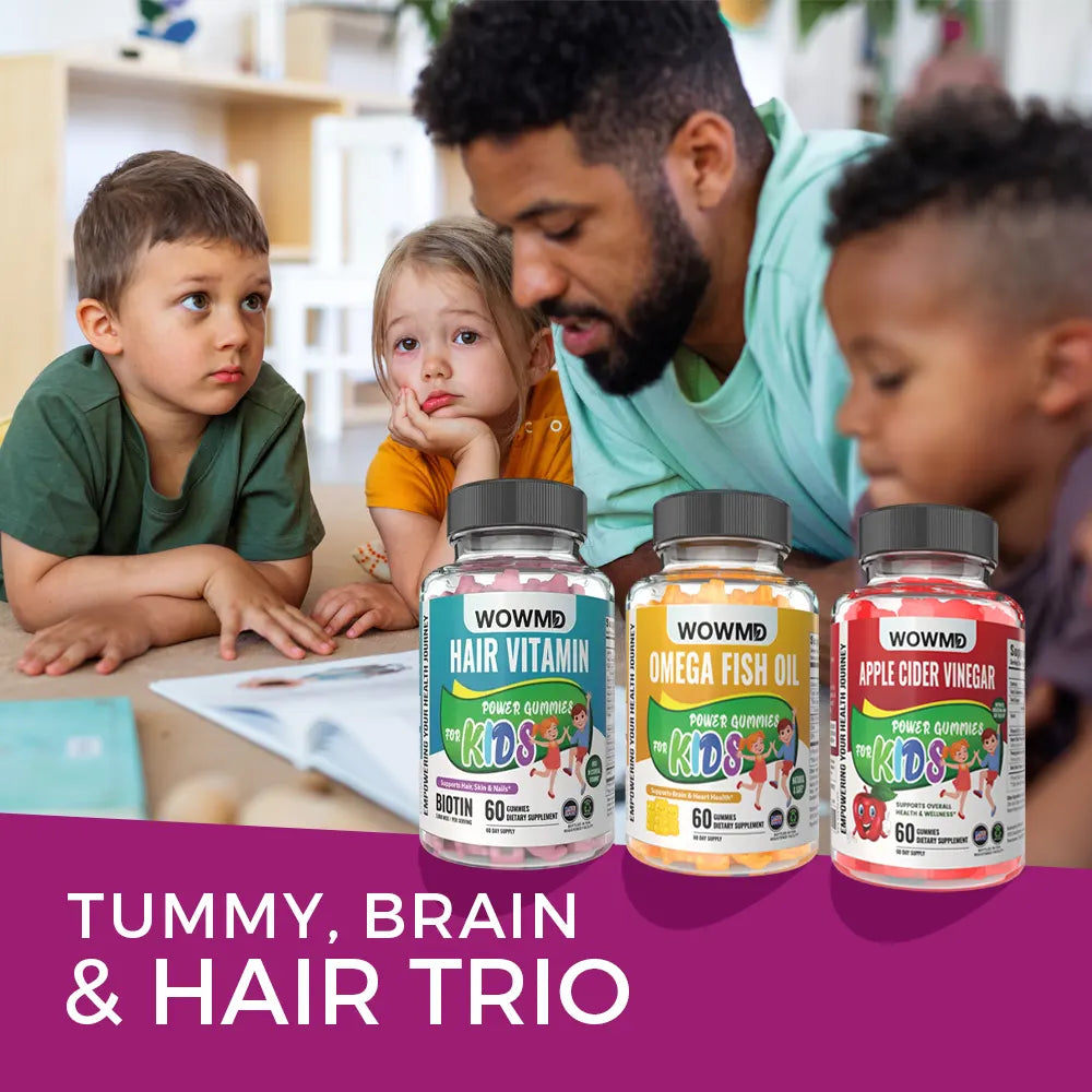 Get the Tummy, Brain & Hair Trio – ACV, Omega-3 & Collagen Gummies for ...